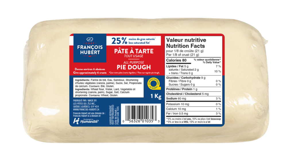Pâte à tarte 1kg - Chef François Hubert